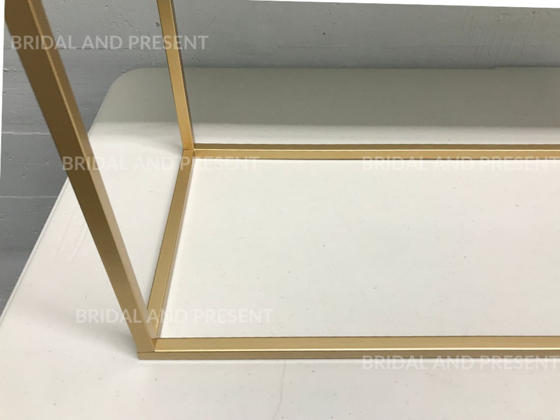 Matte Gold Metal Rectangular Tall Centerpiece/geometric Stand - Etsy