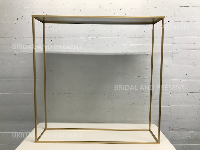 Matte Gold Metal Rectangular Tall Centerpiece/geometric Stand - Etsy