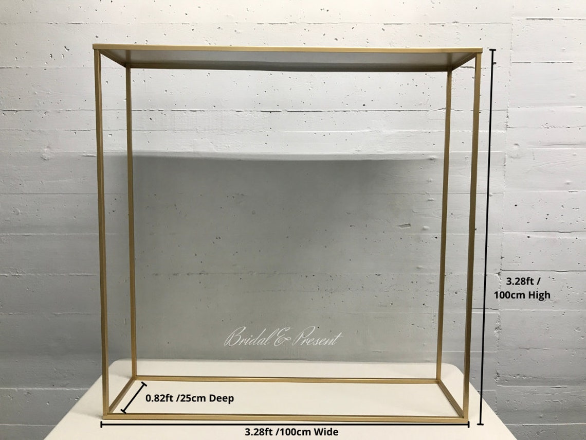 Matte Gold Metal Rectangular Tall Centerpiece/geometric Stand - Etsy