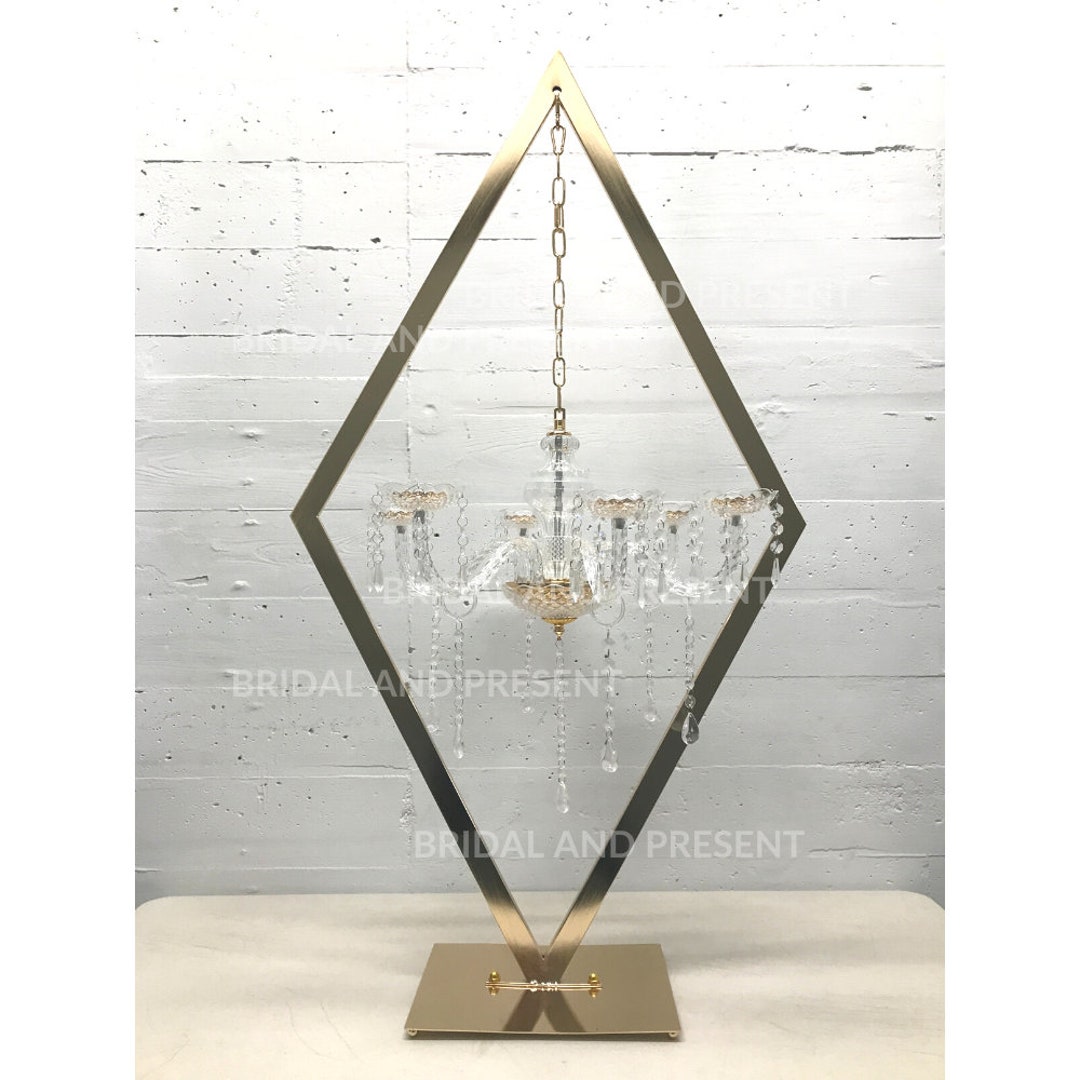 New! 2 Pcs of 47" Diamond-shape Tall Metal Centerpiece for Wedding ...