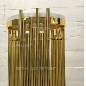 New! Set of 3 Pcs Plinths- Gold Round Metal Plinths Wedding Backdrop ...
