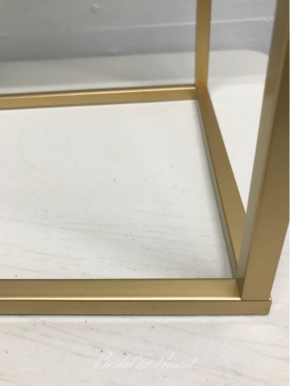 Matte Gold Metal Rectangular Tall Centerpiece/geometric Stand - Etsy