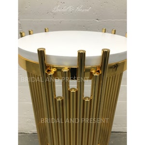 New! Set of 3 Pcs Plinths- Gold Round Metal Plinths Wedding Backdrop ...