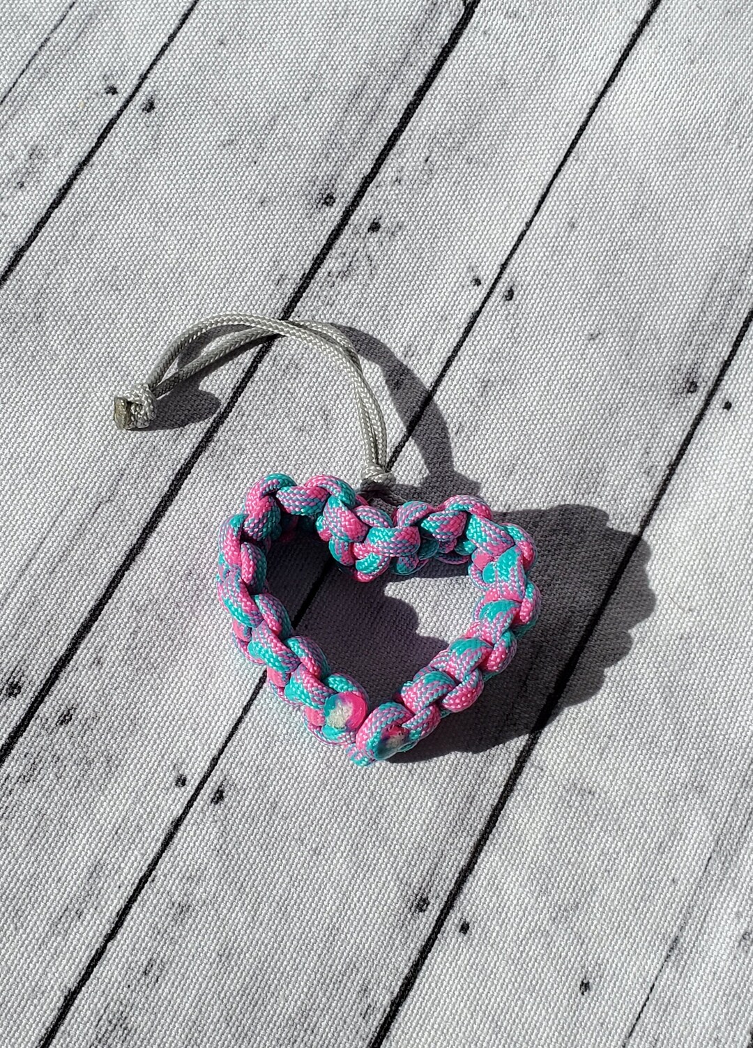 Pink Heart Ornament,turquoise Paracord Heart, Pink Turquoise Heart ...