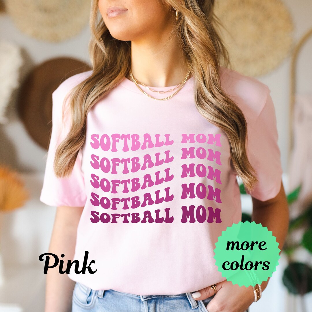 Retro Pink Softball Mom Shirt, Softball Mom Shirt Gift, Cute Softball ...