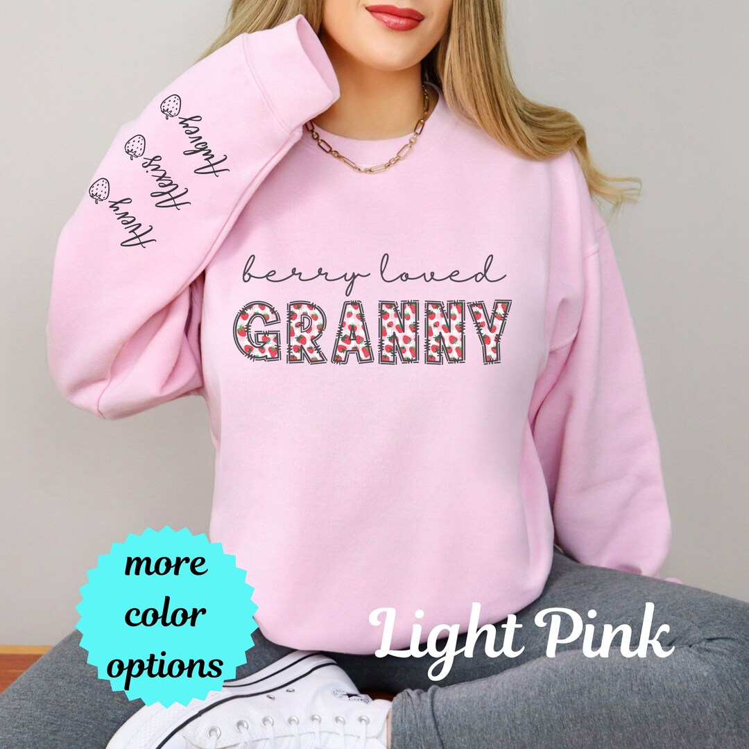 Custom Berry Loved Granny Sweater With Names on Sleeve, Personalized ...