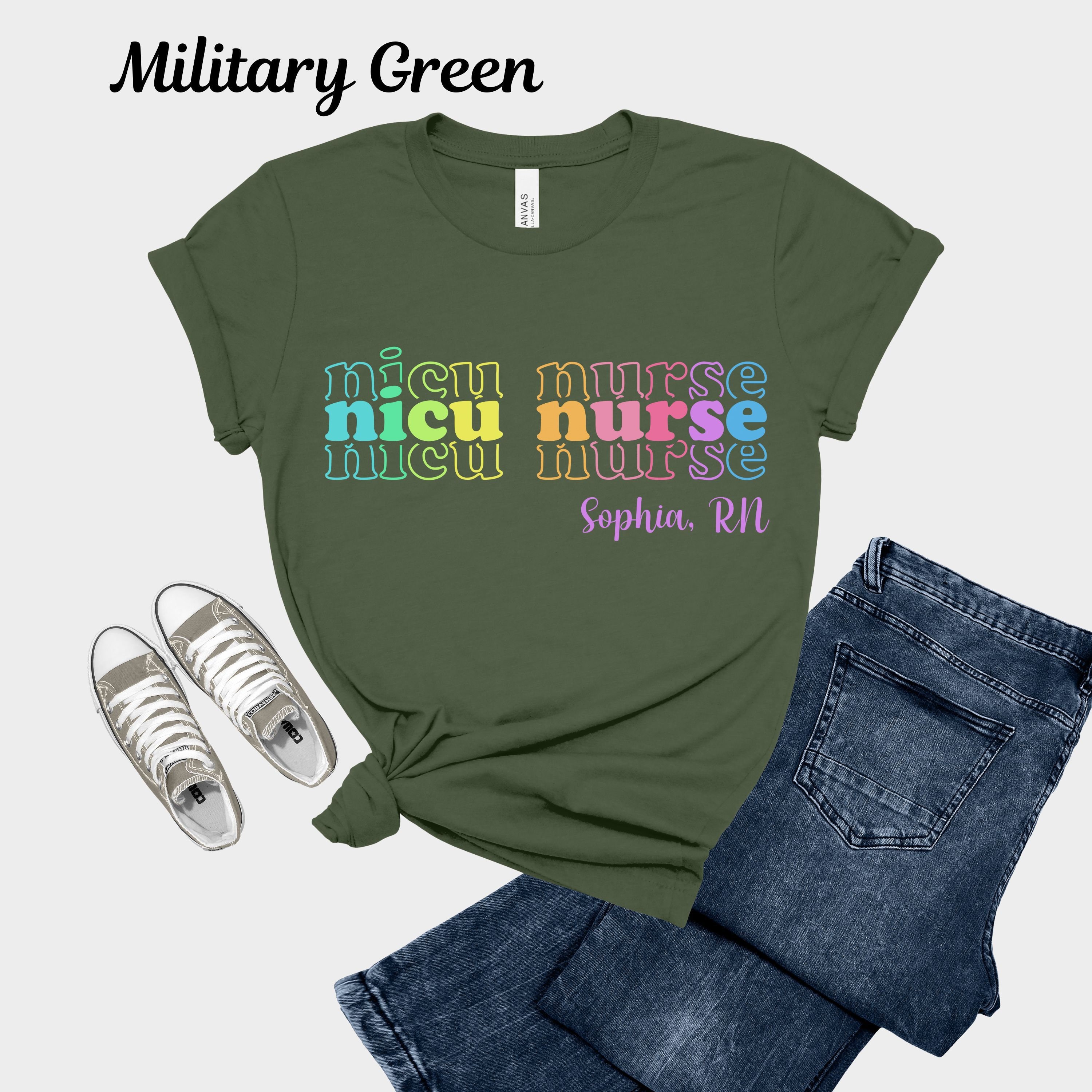 Custom Retro Pastel NICU Nurse Shirt, Spring Nicu Nurse Shirt, Nicu ...