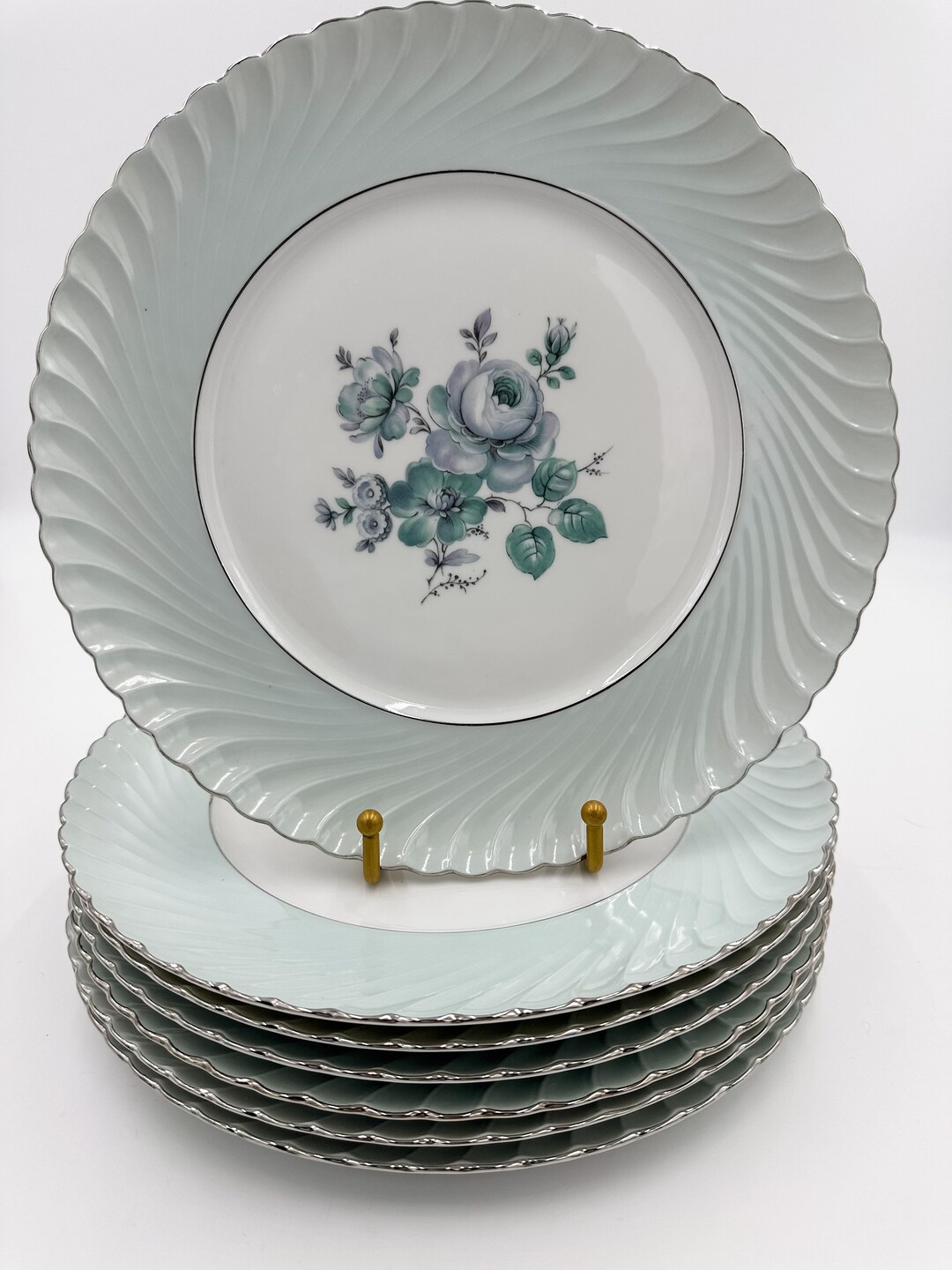 Royal Tettau Dawn Rose Blue German Dinner Plate - Etsy