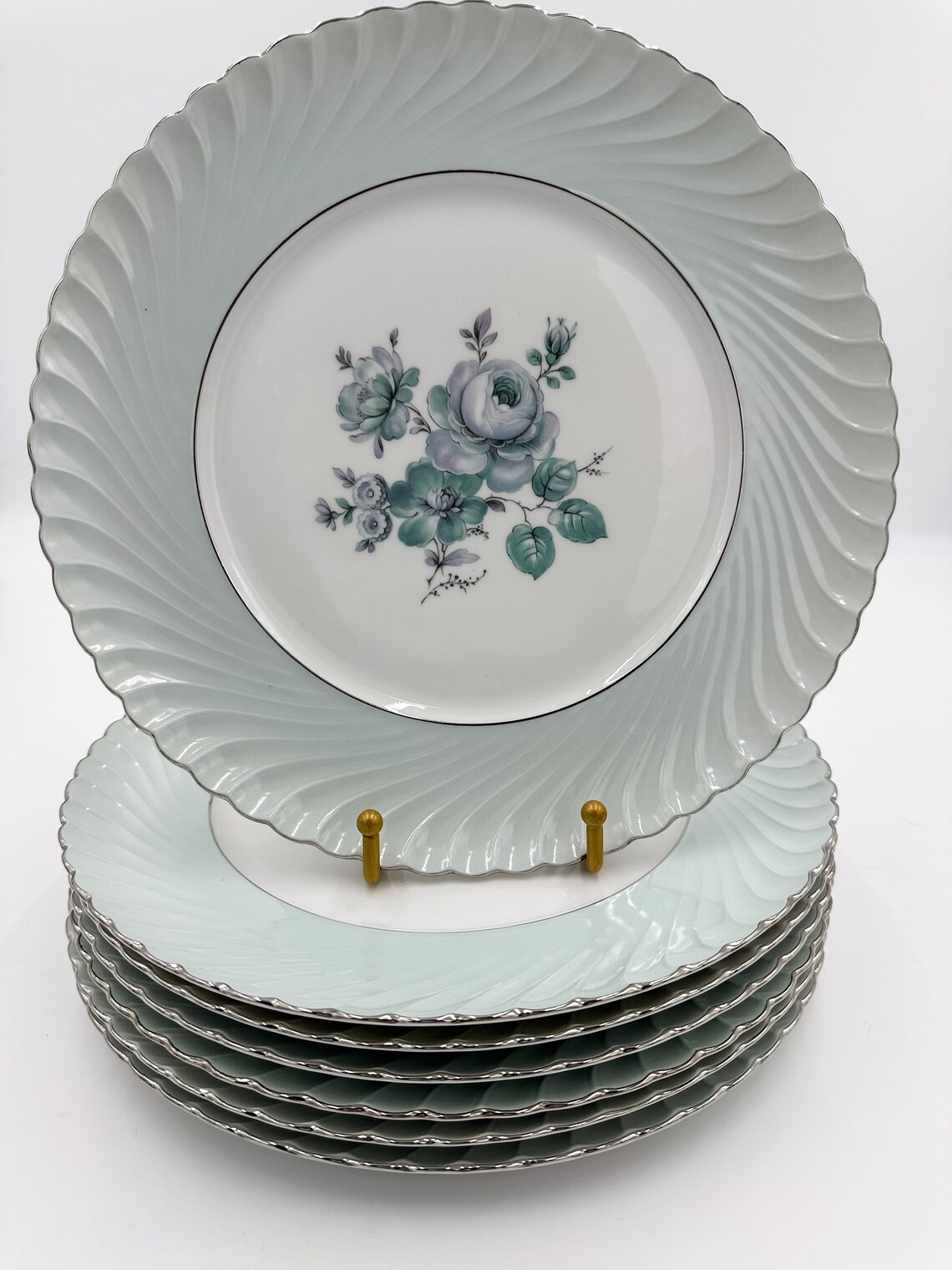 Royal Tettau Dawn Rose Blue German Dinner Plate - Etsy