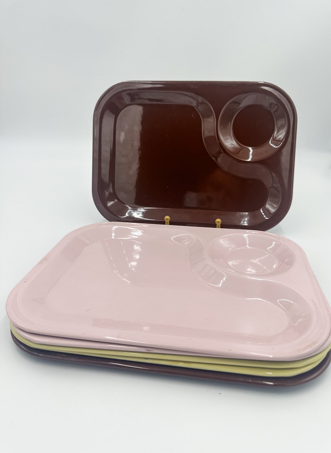 Vintage Enamel Food Trays US Porcelain Enamel Co. Los Angles- 6 Pieces ...