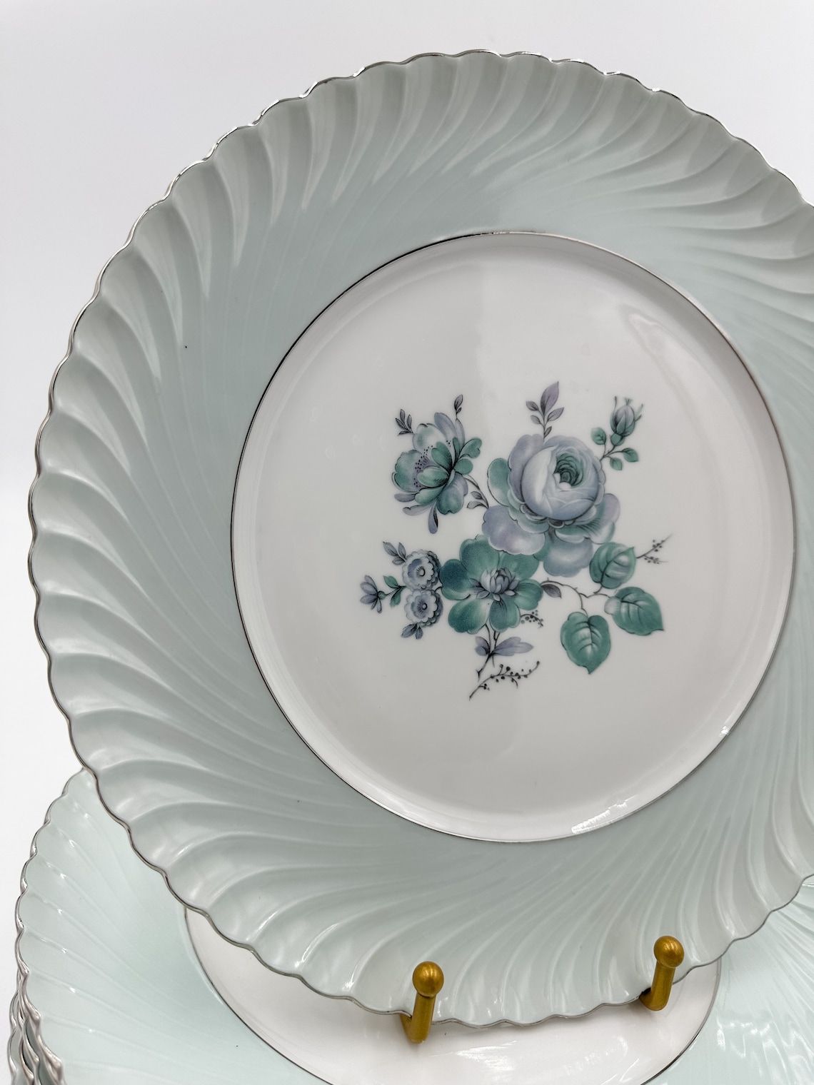 Royal Tettau Dawn Rose Blue German Dinner Plate - Etsy