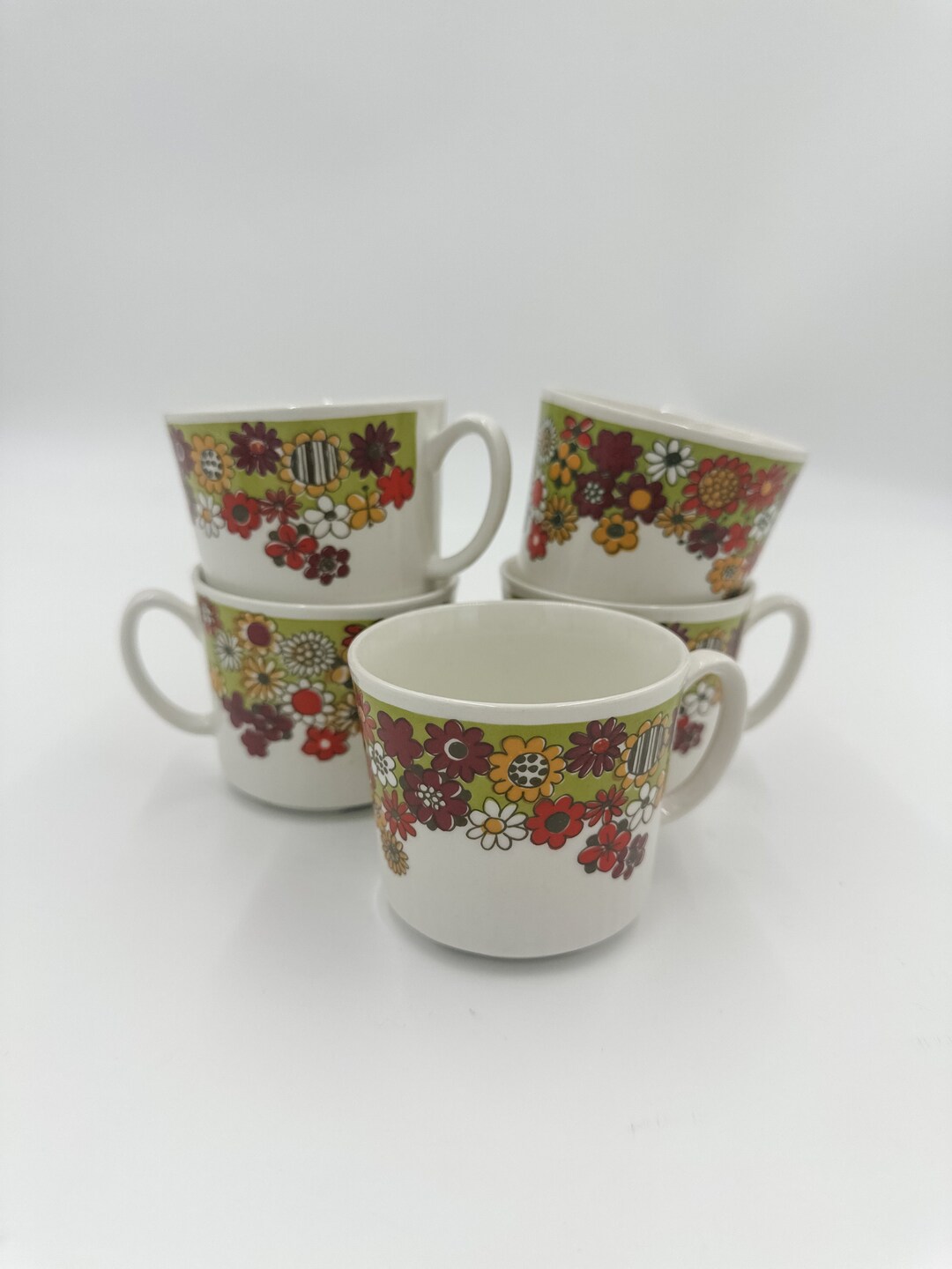 Vintage Turi Design Folklore Norway Floral Mugs- Set of 5 - Etsy