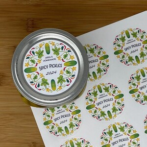 Custom Pickle Canning Labels - Sheet of 12 Stickers - Etsy