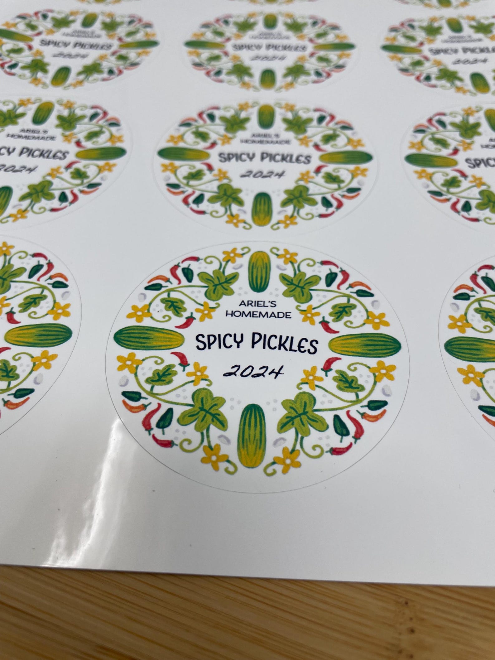 Custom Pickle Canning Labels - Sheet of 12 Stickers - Etsy