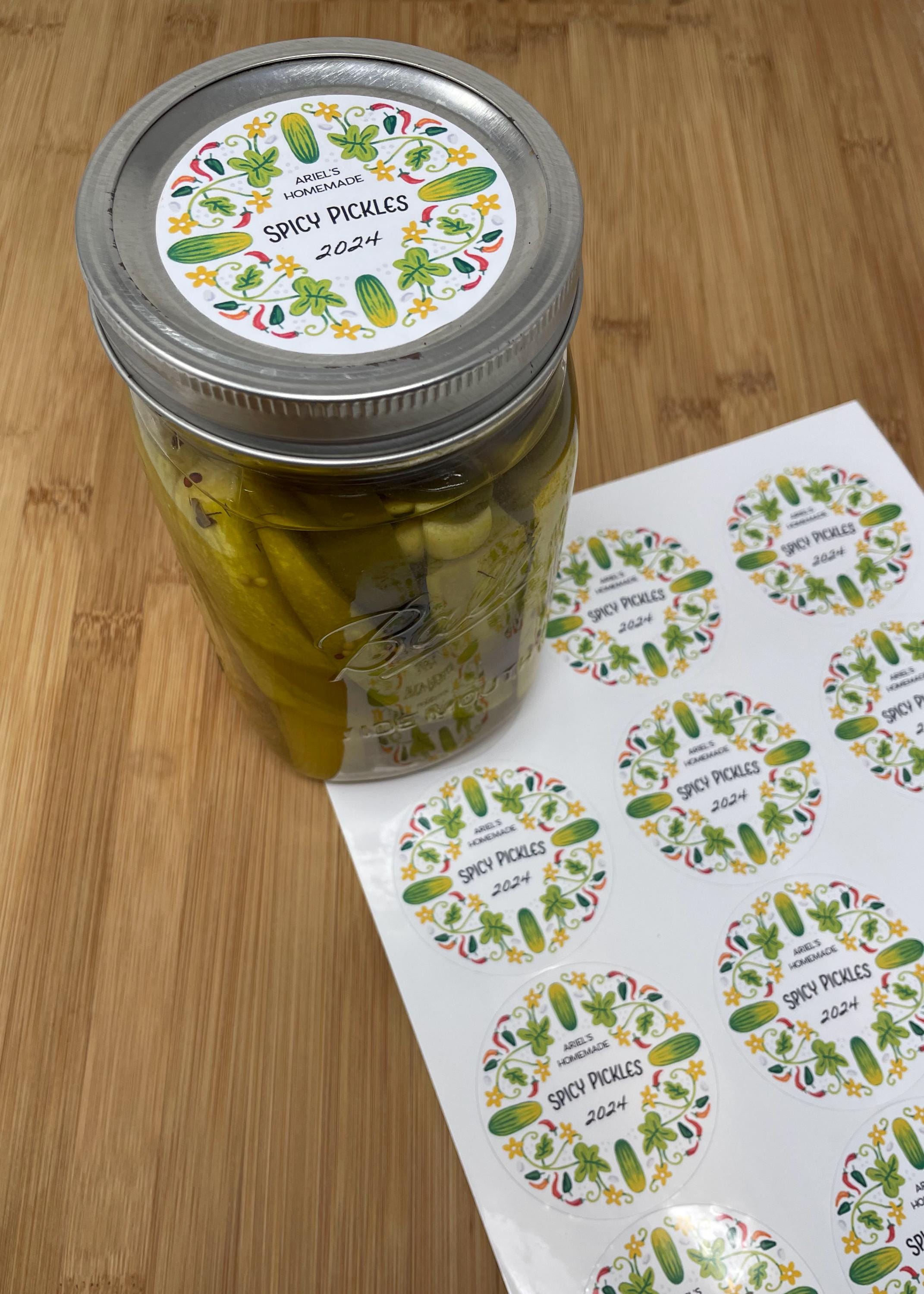 Custom Pickle Canning Labels - Sheet of 12 Stickers - Etsy