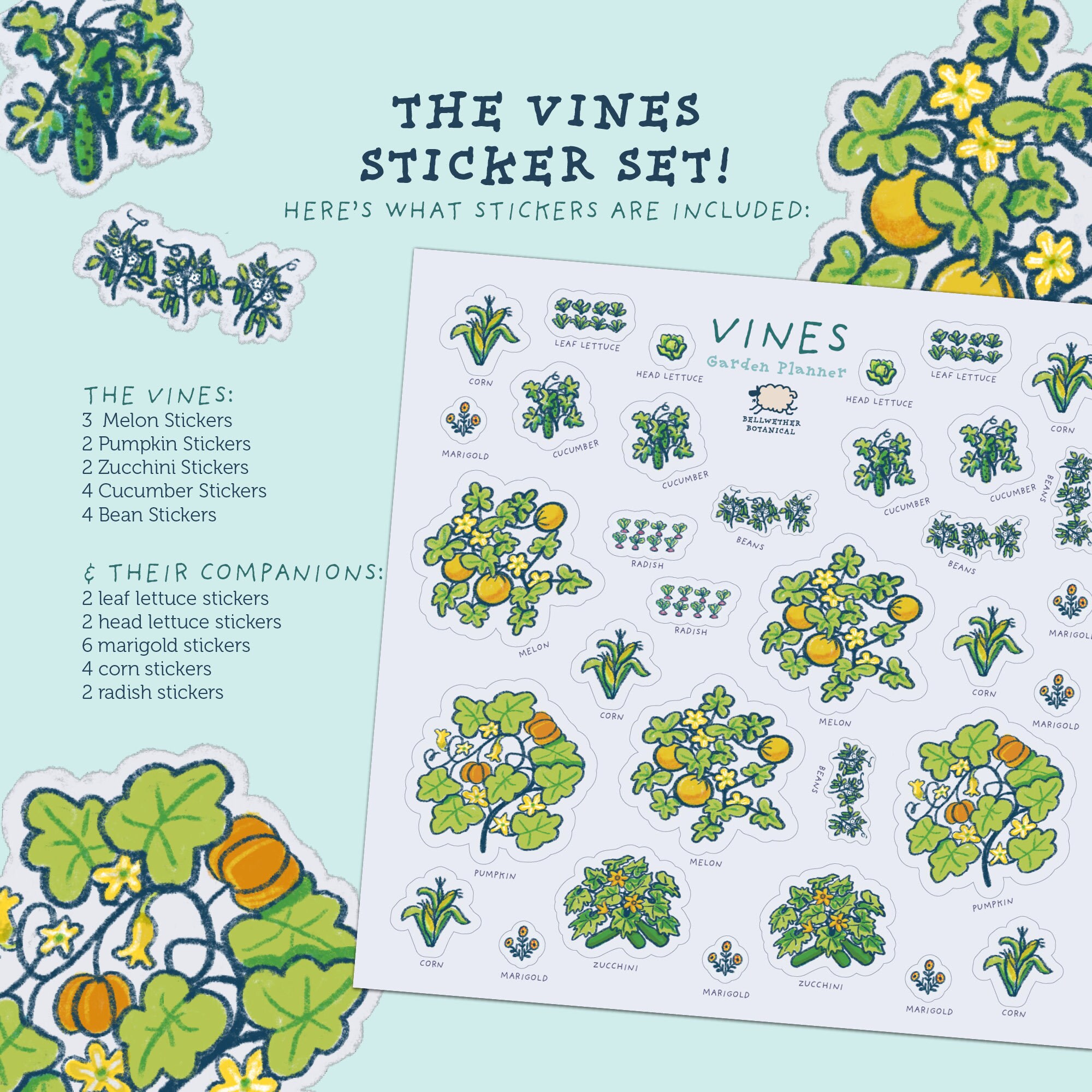 Garden Planning & Design Sticker Sets for Vegetable Gardens | Etsy