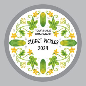 Custom Pickle Canning Labels - Sheet of 12 Stickers - Etsy