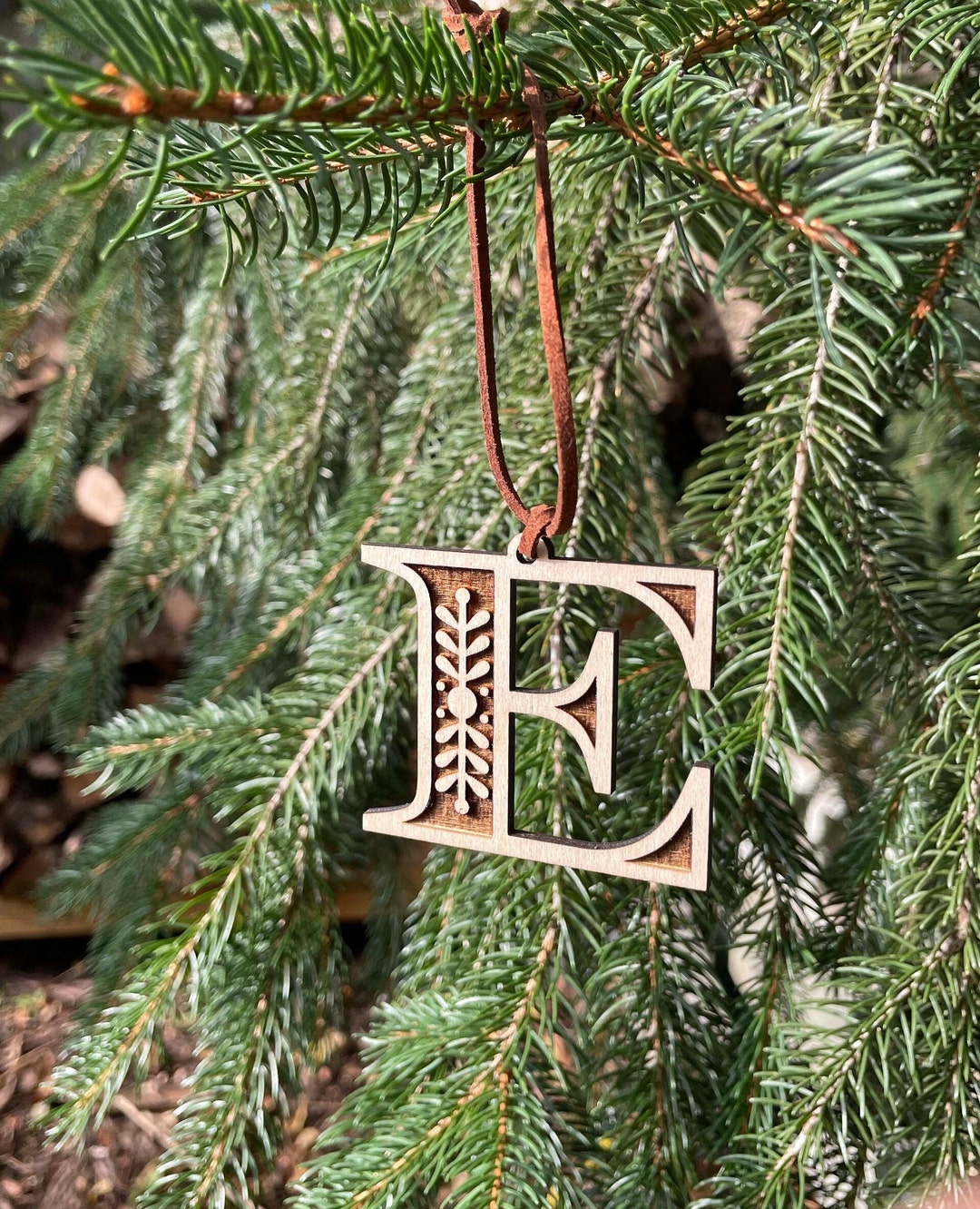 Wooden Letter Monogram Ornament - Etsy