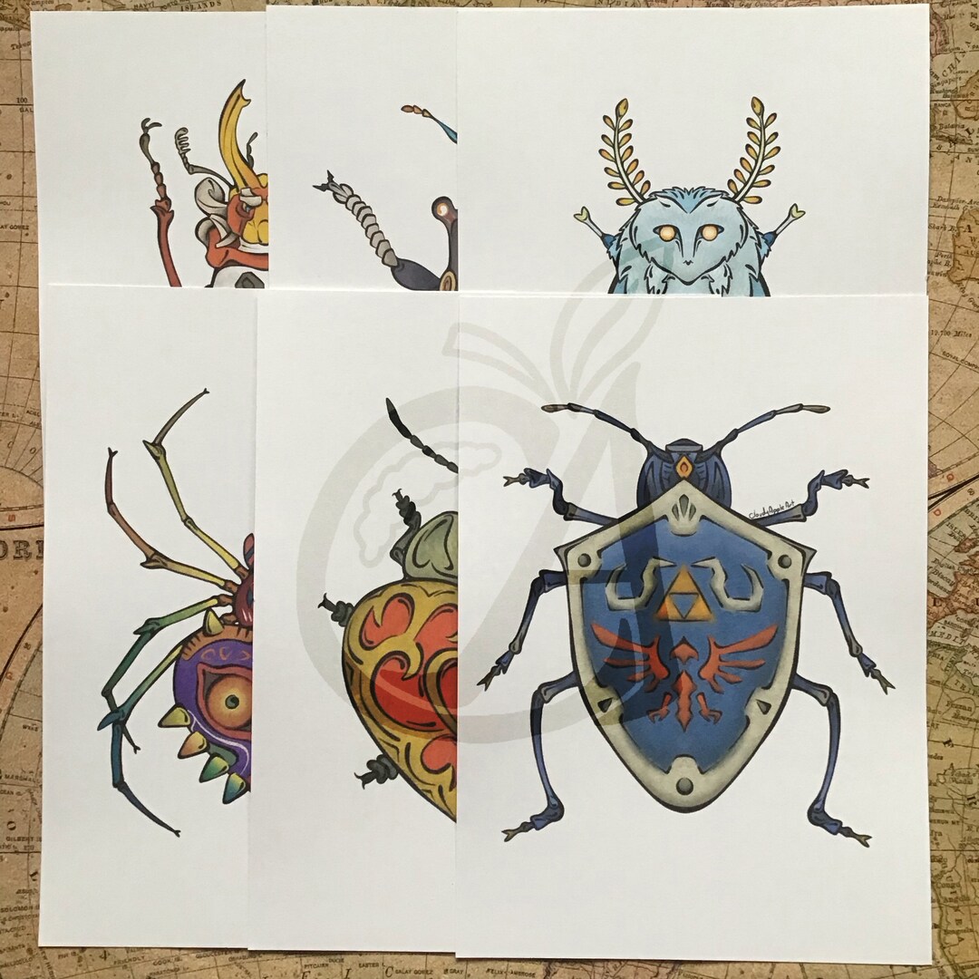 LOZ Inspired Bugs || A5 Prints - Etsy