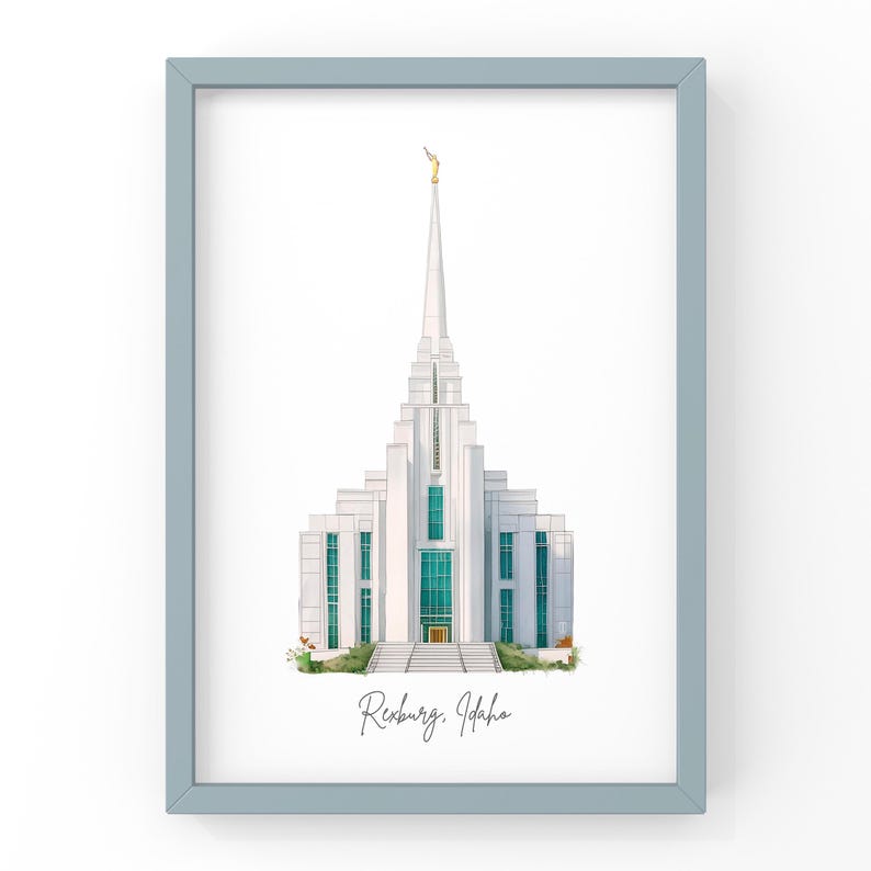 Rexburg Idaho LDS Temple Watercolor Painting Digital Download - Etsy