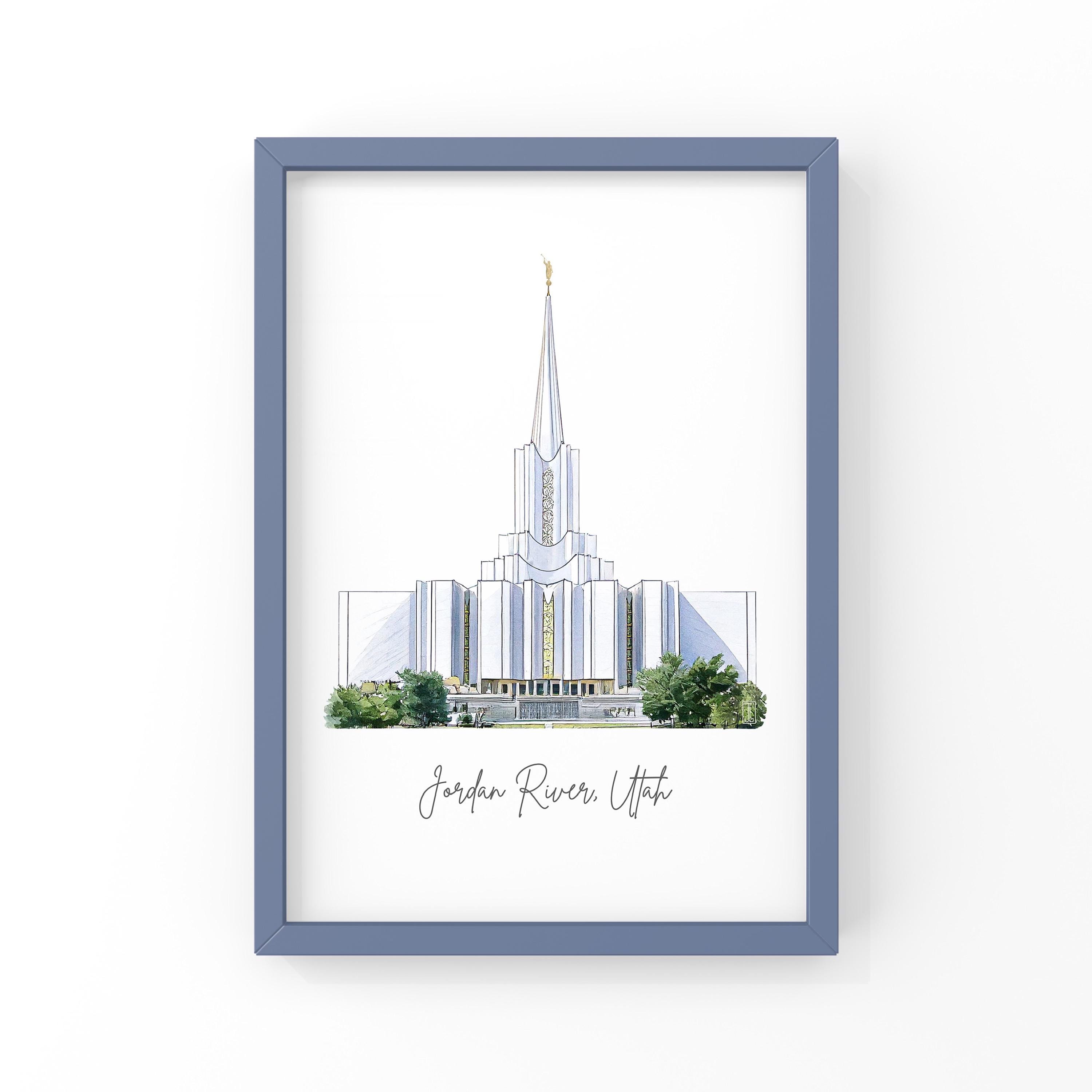 Jordan River LDS Temple Watercolor Digital Download - Etsy