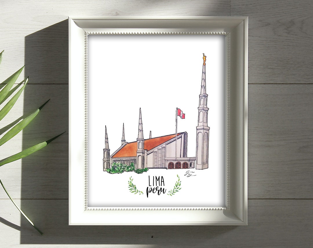 Lima Peru LDS Temple Watercolor Temple Digital Download - Etsy
