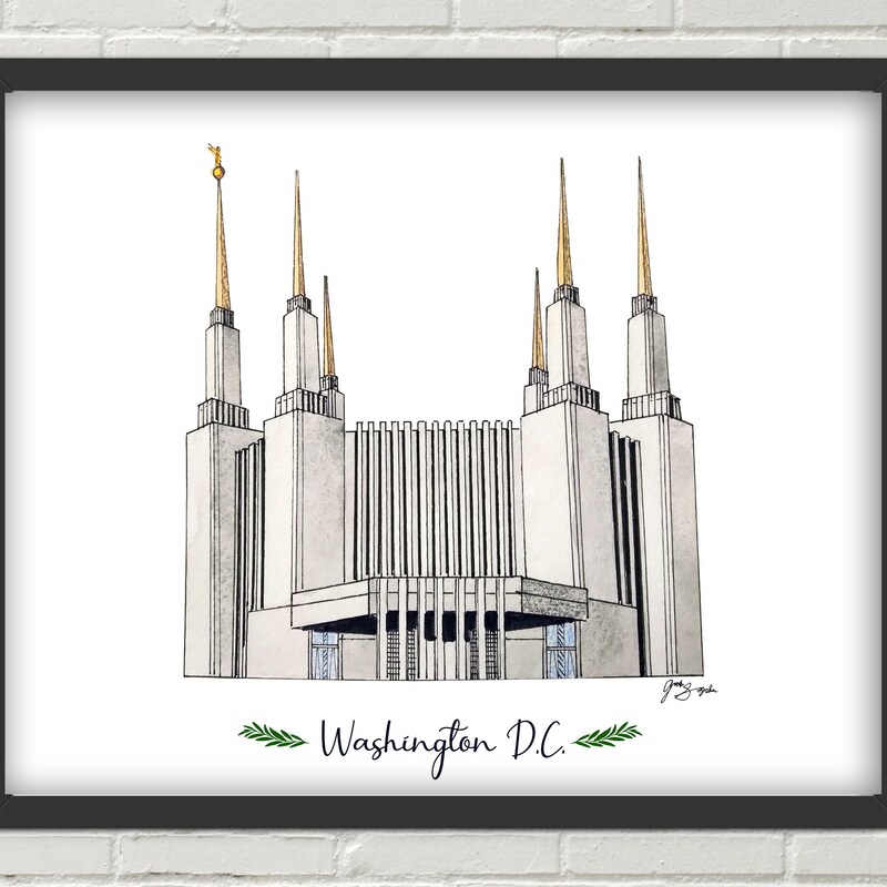 Dc Temple Watercolor - Etsy