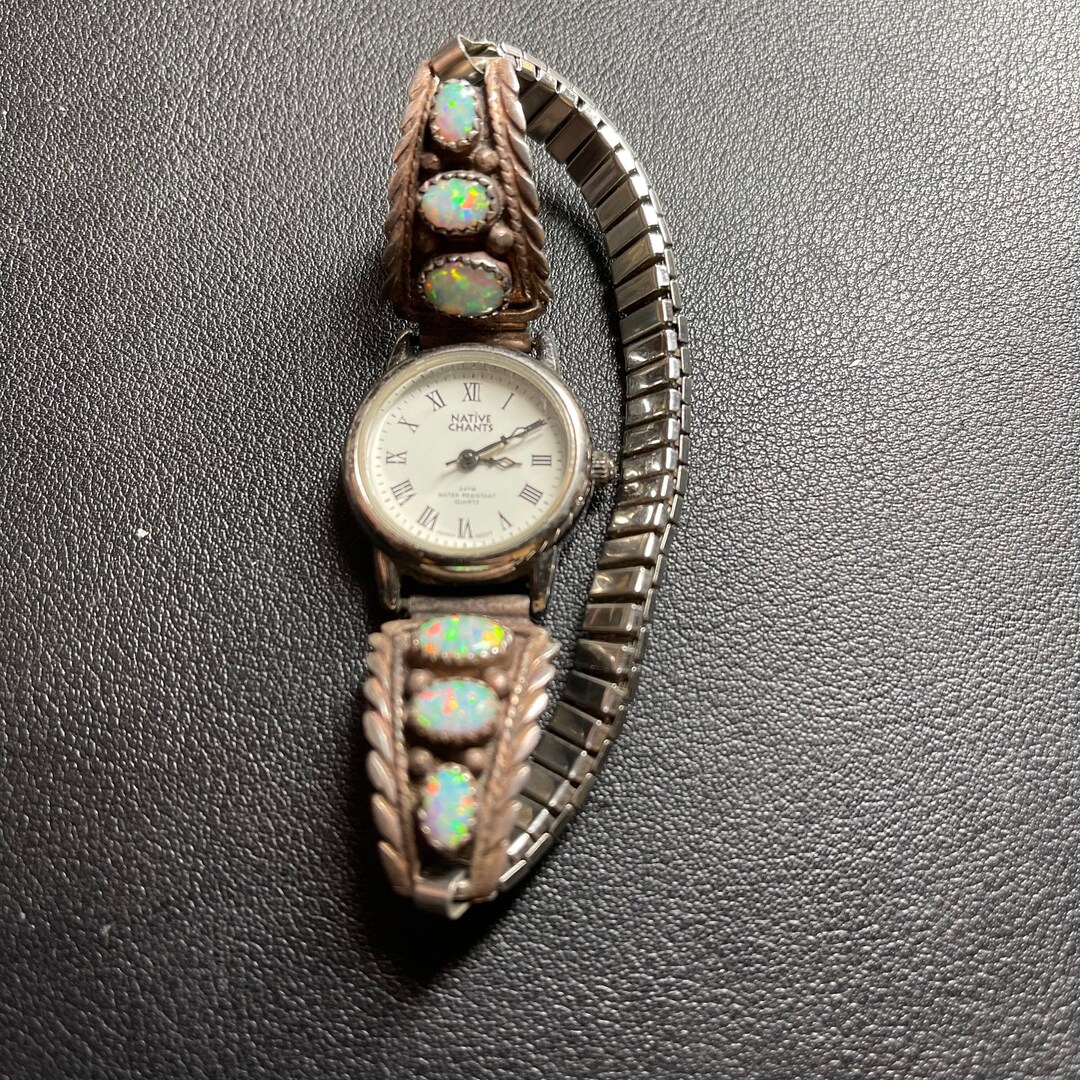 Native American Navajo Sterling Silver Opal Ladies Watch by Robert ...