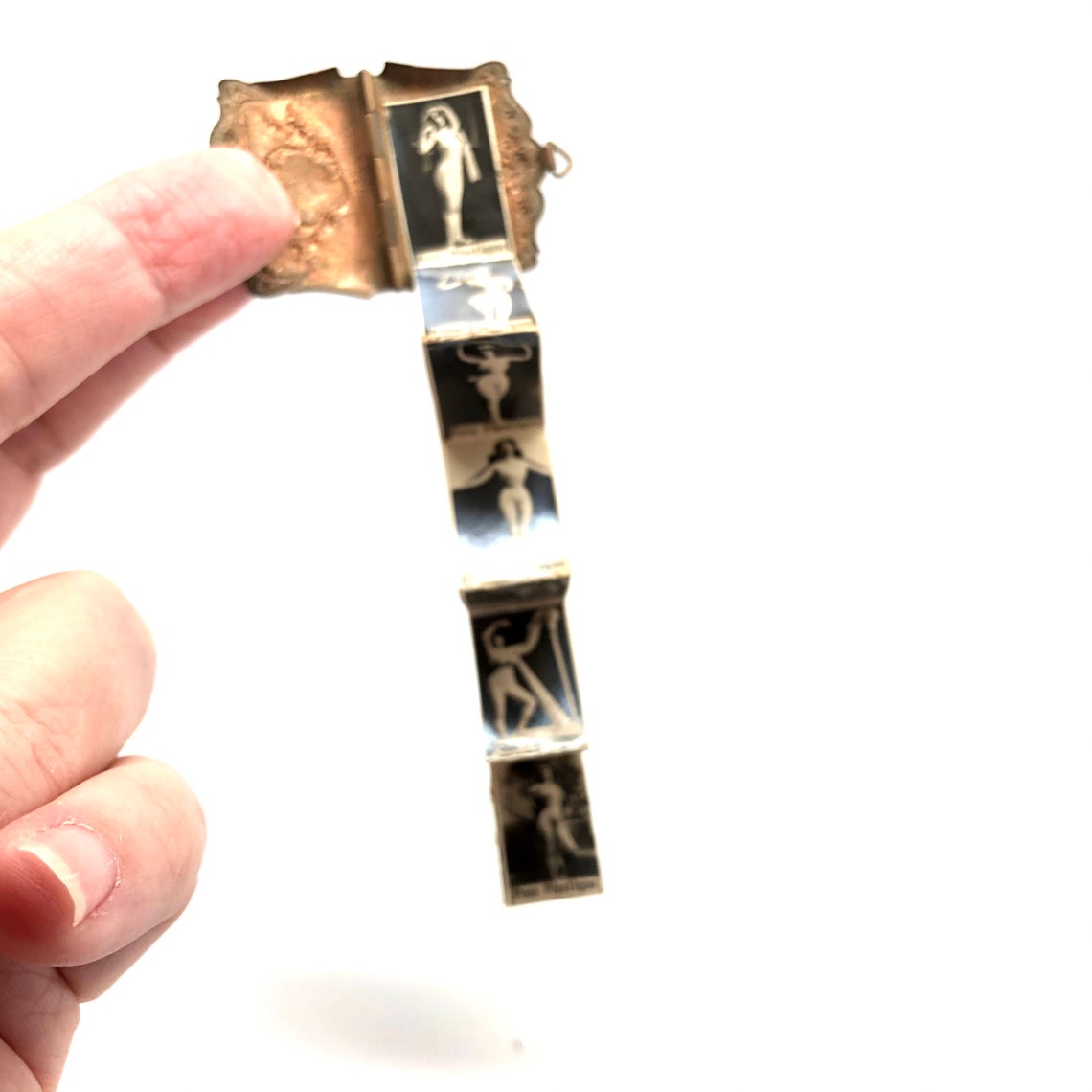 Rare 1800s Victorian Risque Pose Plastique Photo Brass Locket Etsy