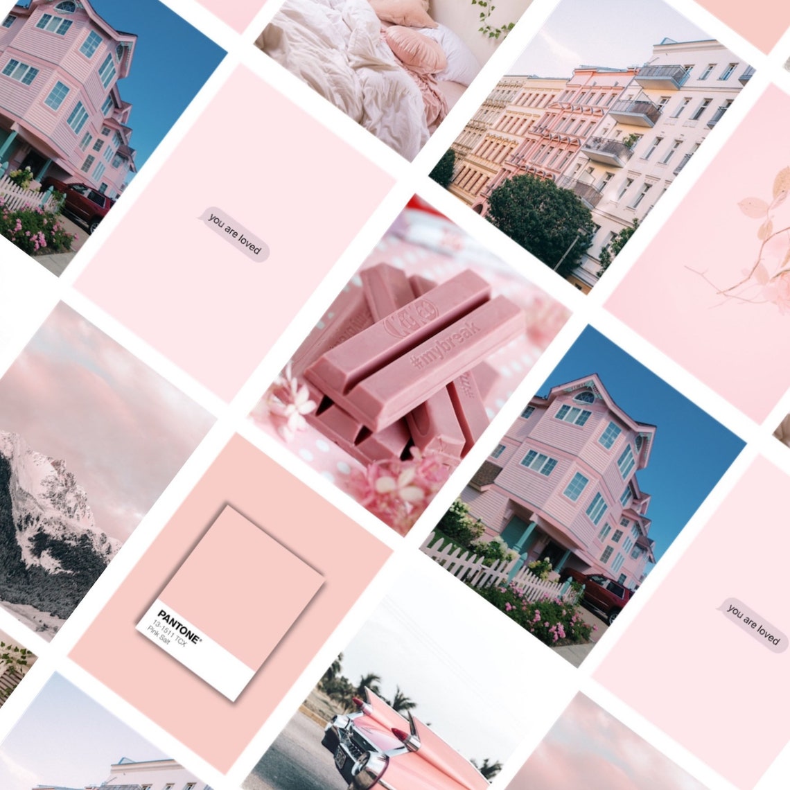 Pastel Pink Set Wall Collage Aesthetic Decor Kit - Etsy