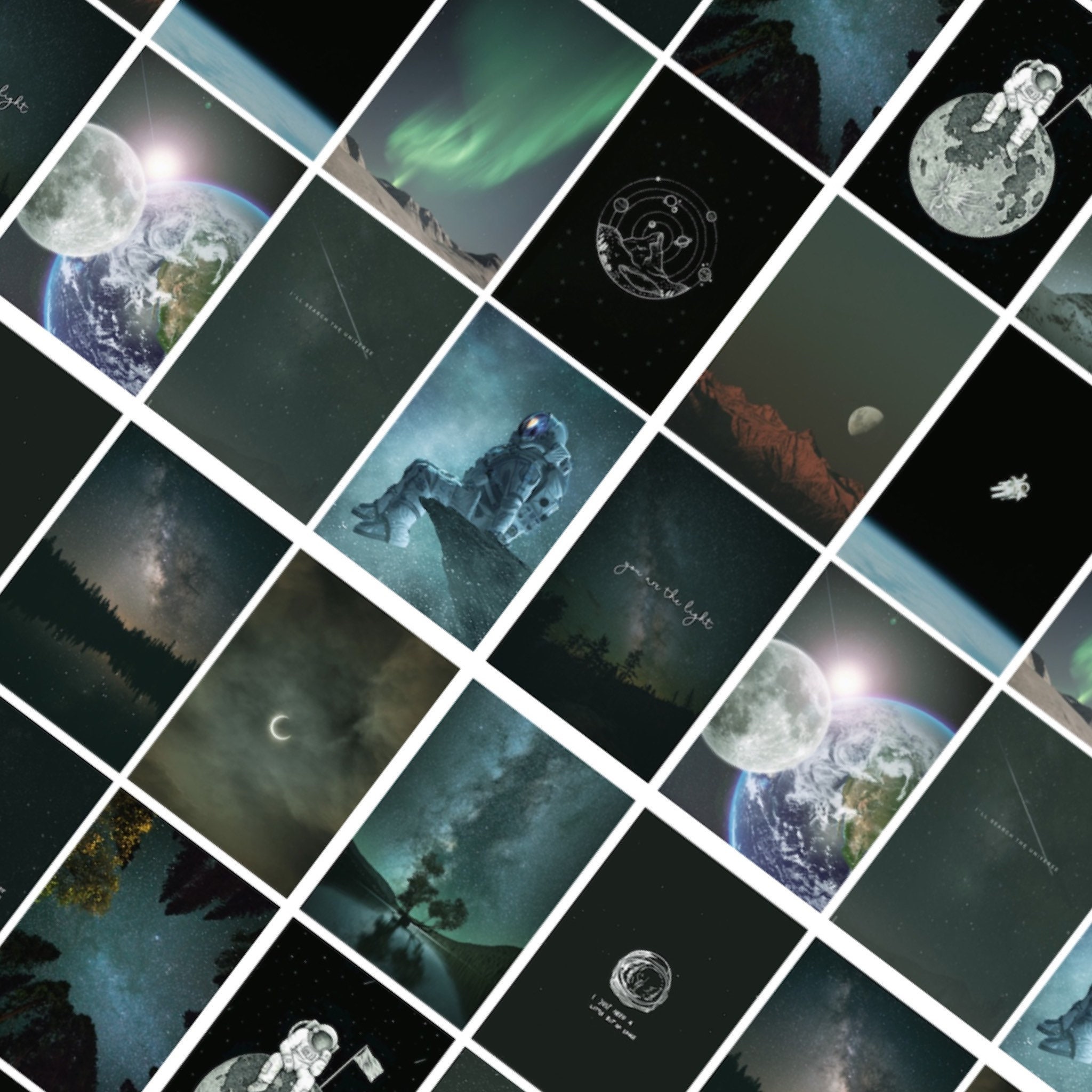 Galaxy set Wall Collage Aesthetic Decor Kit | Etsy