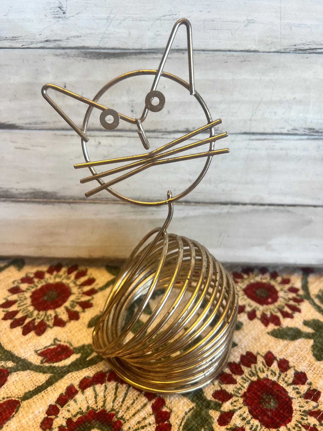 Vintage Retro Gold Metal Spiral Coiled Cat Letter Holder - Etsy