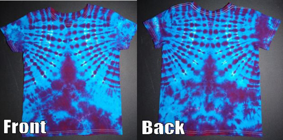 Tye Dye Blue Purple NEW Handmade Original Design Youth Size Medium ...