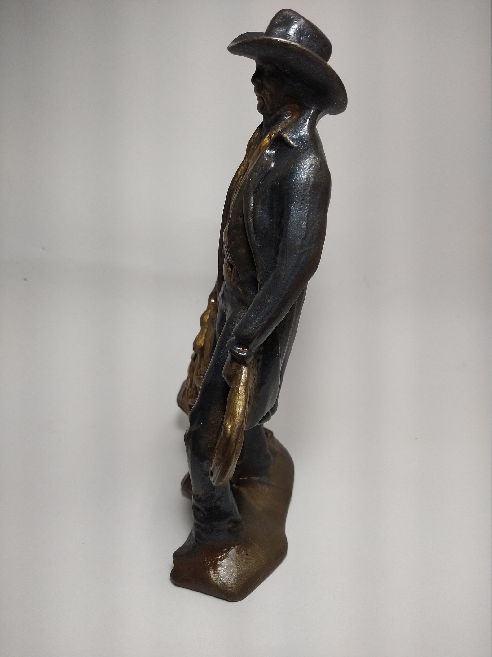 Vintage Western Cowboy Figurine w/ Saddle Ceramic Painted | Etsy