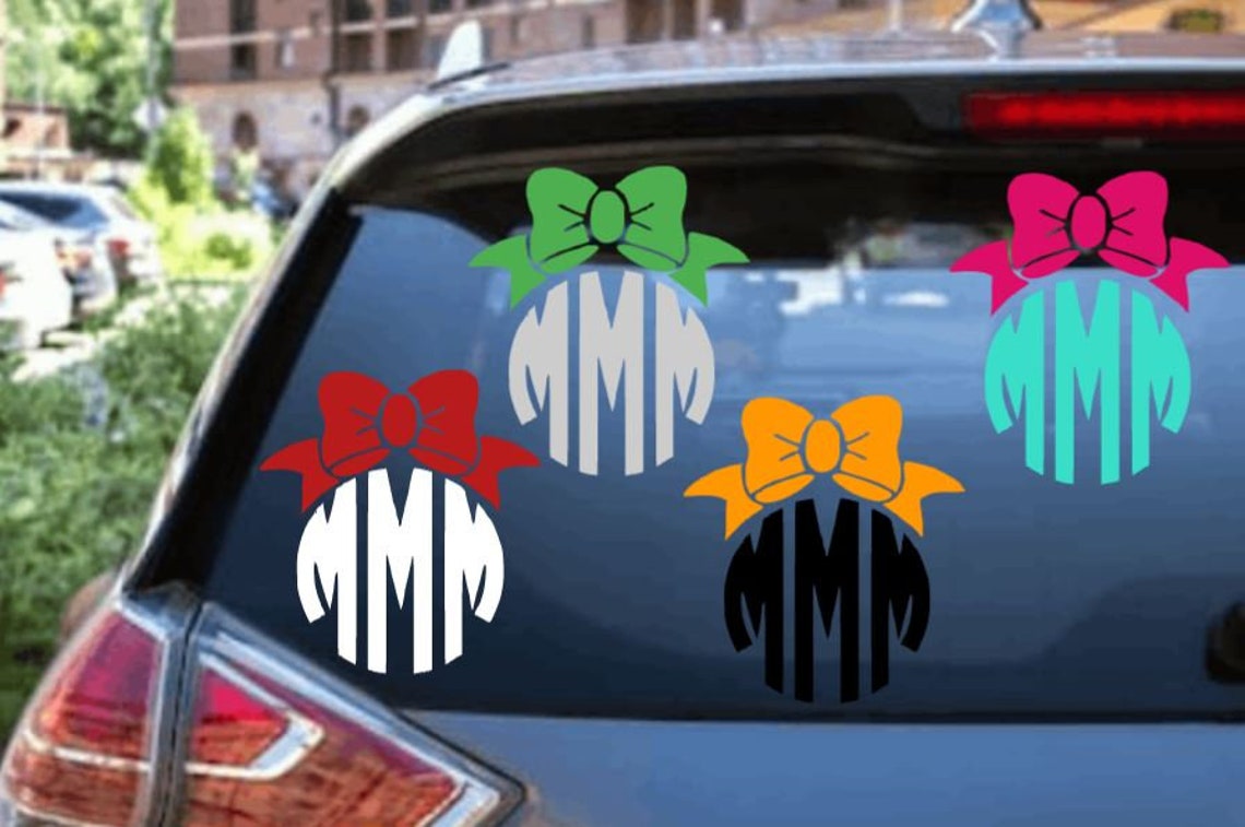 Monogram Bow Monogram Decal Free Shipping | Etsy
