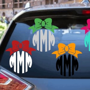 Monogram Bow Monogram Decal Free Shipping - Etsy