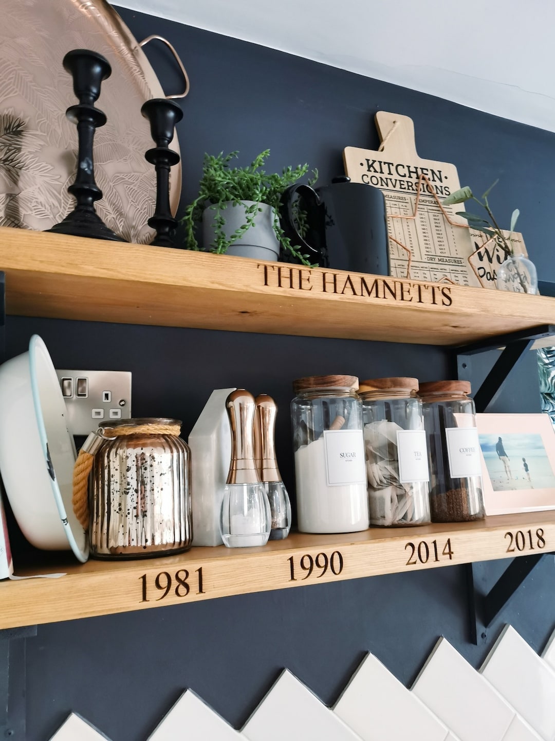 Personalised Shelves Using Solid Wood | 22cm X 4cm Thick | Floating ...