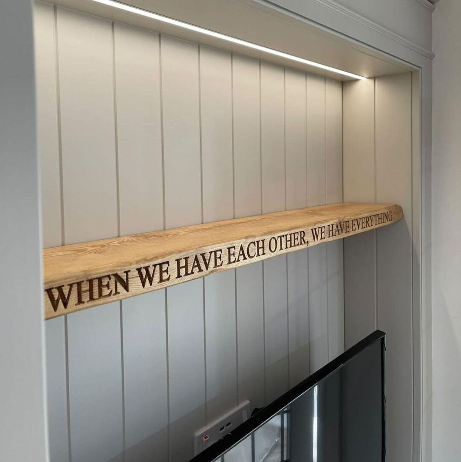 Personalised Engraved Rustic Shelves Solid Wood Shelf - Etsy UK