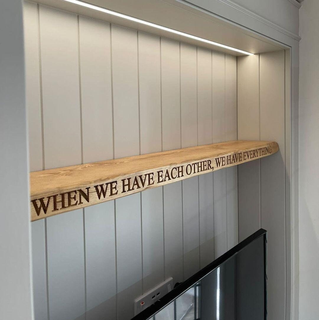 Personalised Engraved Rustic Shelves Solid Wood Shelf - Etsy UK