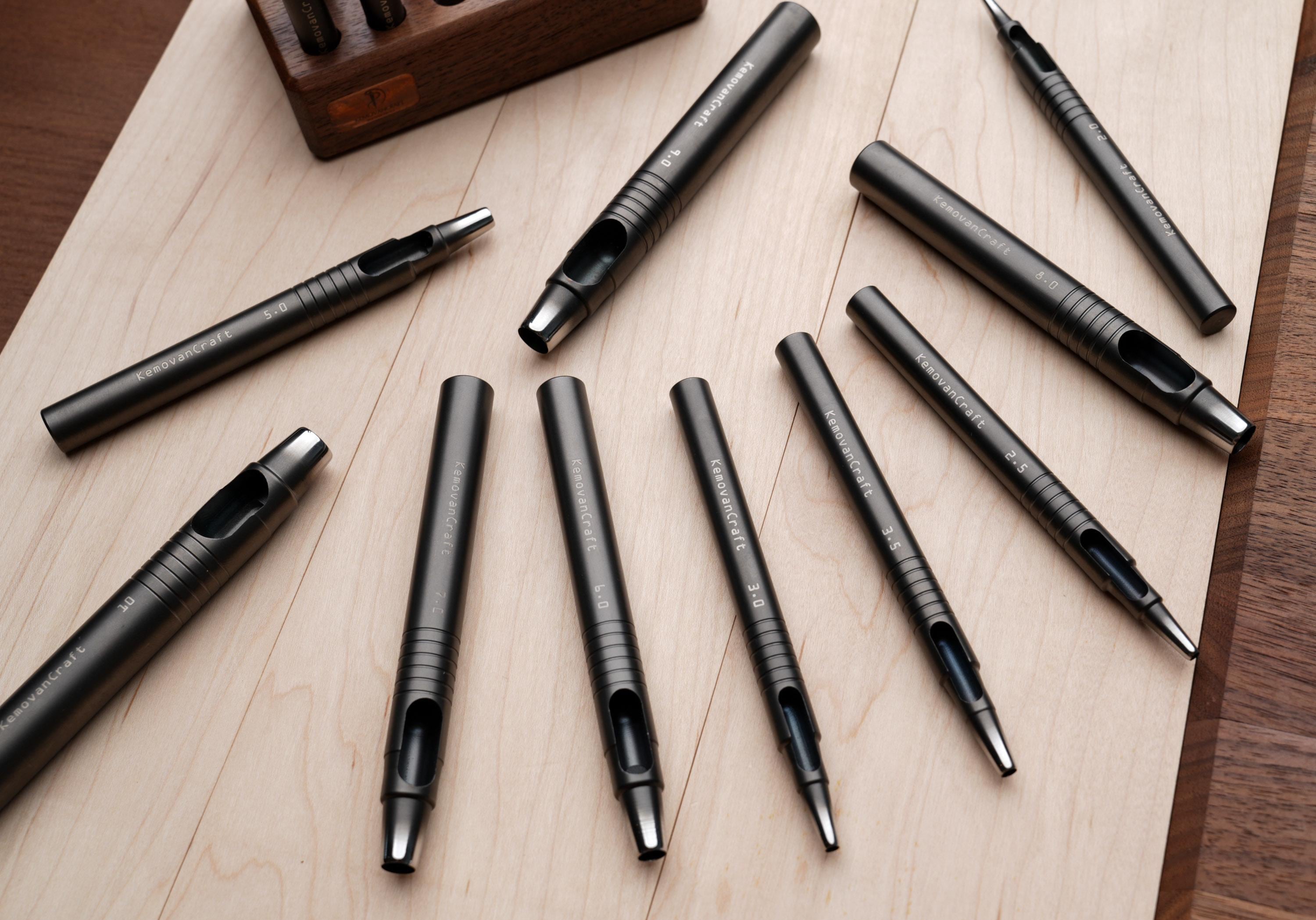 Leather Single Holes Punch Set –round Hole Drive Punches Cherry/walnut ...