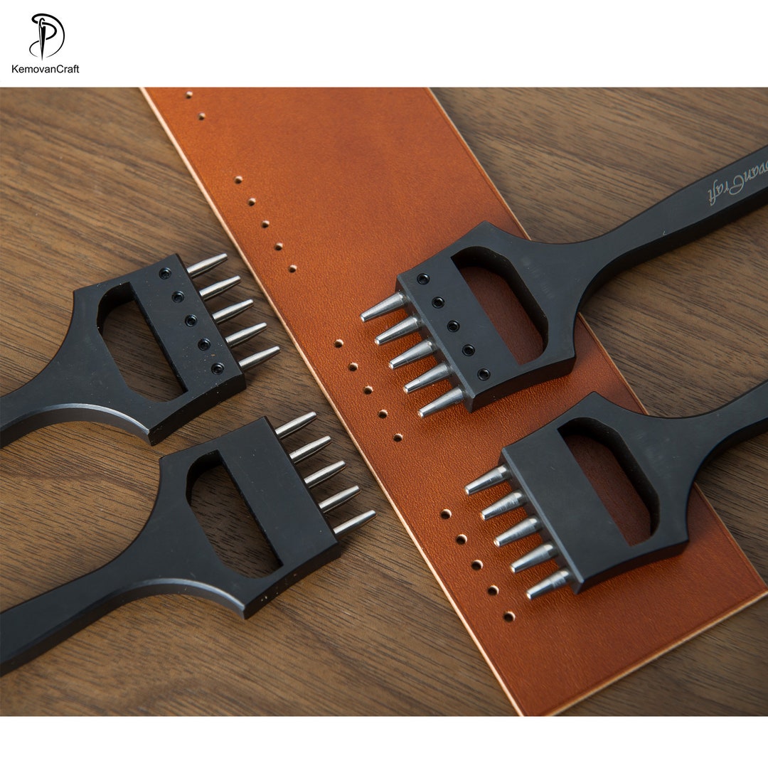 Black Watch Strap Punch Tool: 5 Prong Leather Hole Chisel (1.2-2.0mm ...