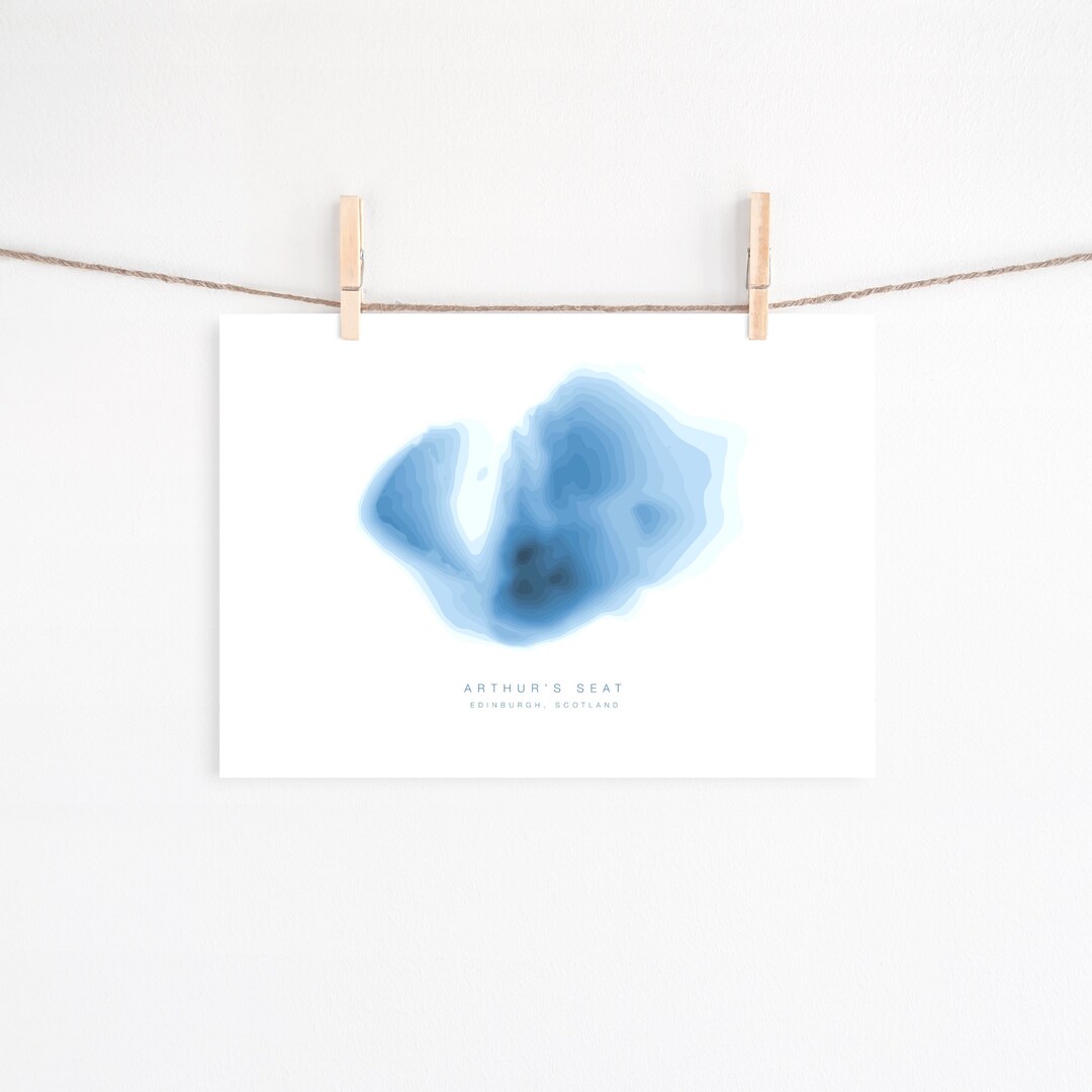 Arthur's Seat Contour Map Print - Unique Topographic Design - Edinburgh ...