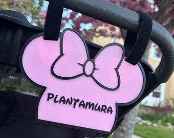 Mouse Ears Stroller Tag Park Stroller Tag Theme Park Name Tag ...