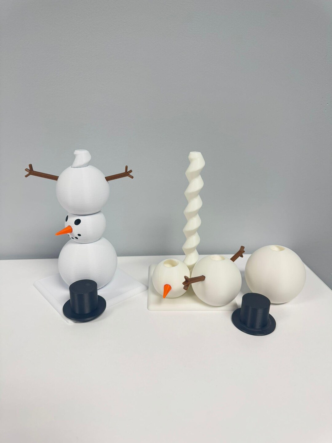 Modular Snowman Desk Toy Buildable, Spinning Winter Fun for Kids ...