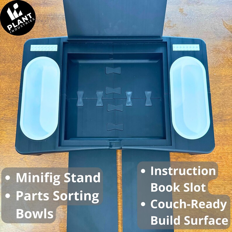 Lapbuilder Portable Brick Building Desk: Minifig Stand, Sorting Bins ...