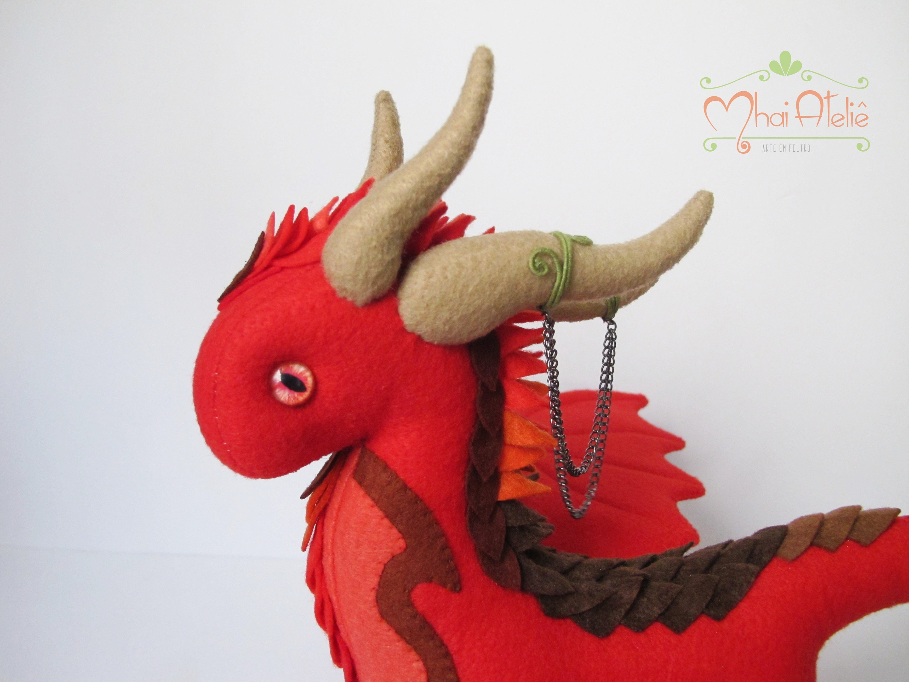 Plush Dragon, Fantasy Animal Stuffed Toy Dragon, Soft Toy Dragon, Felt ...