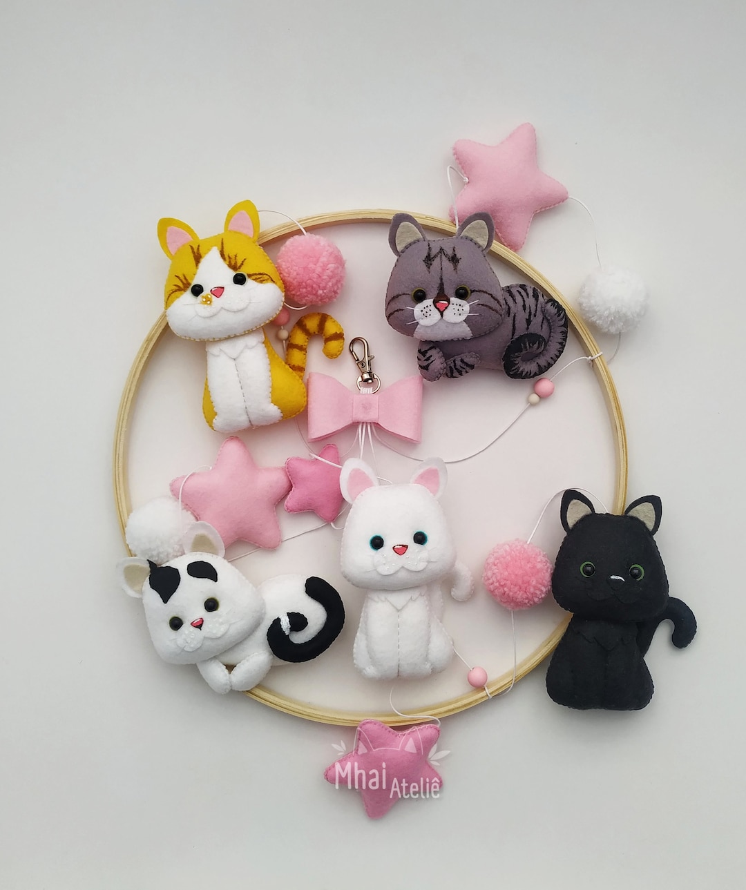 Baby Cat Mobile, Baby Girl and Boy Mobile, Crib Mobile Cats ,nursery ...