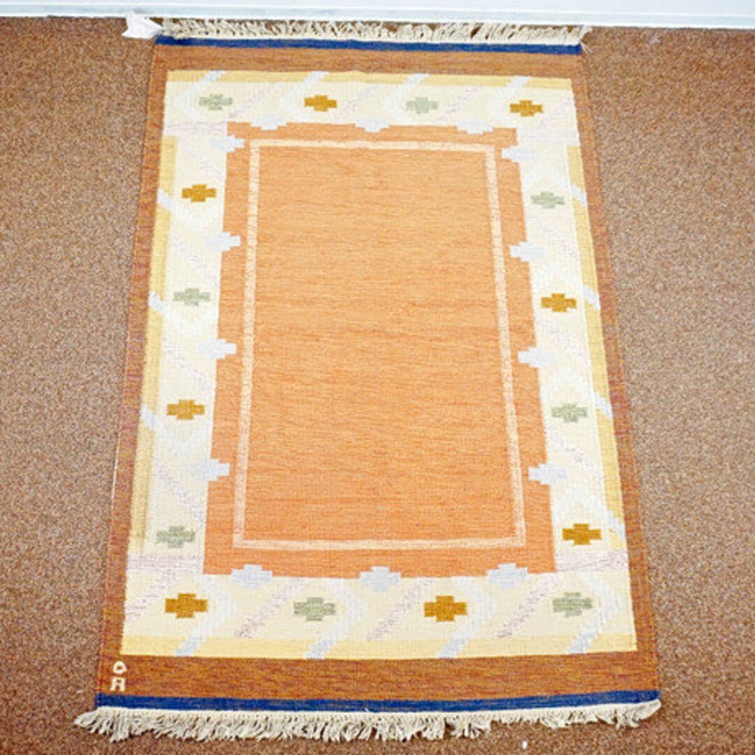 Vintage 60's Swedish Handmade Wool Rug Signed by Anna-johanna Ångström ...