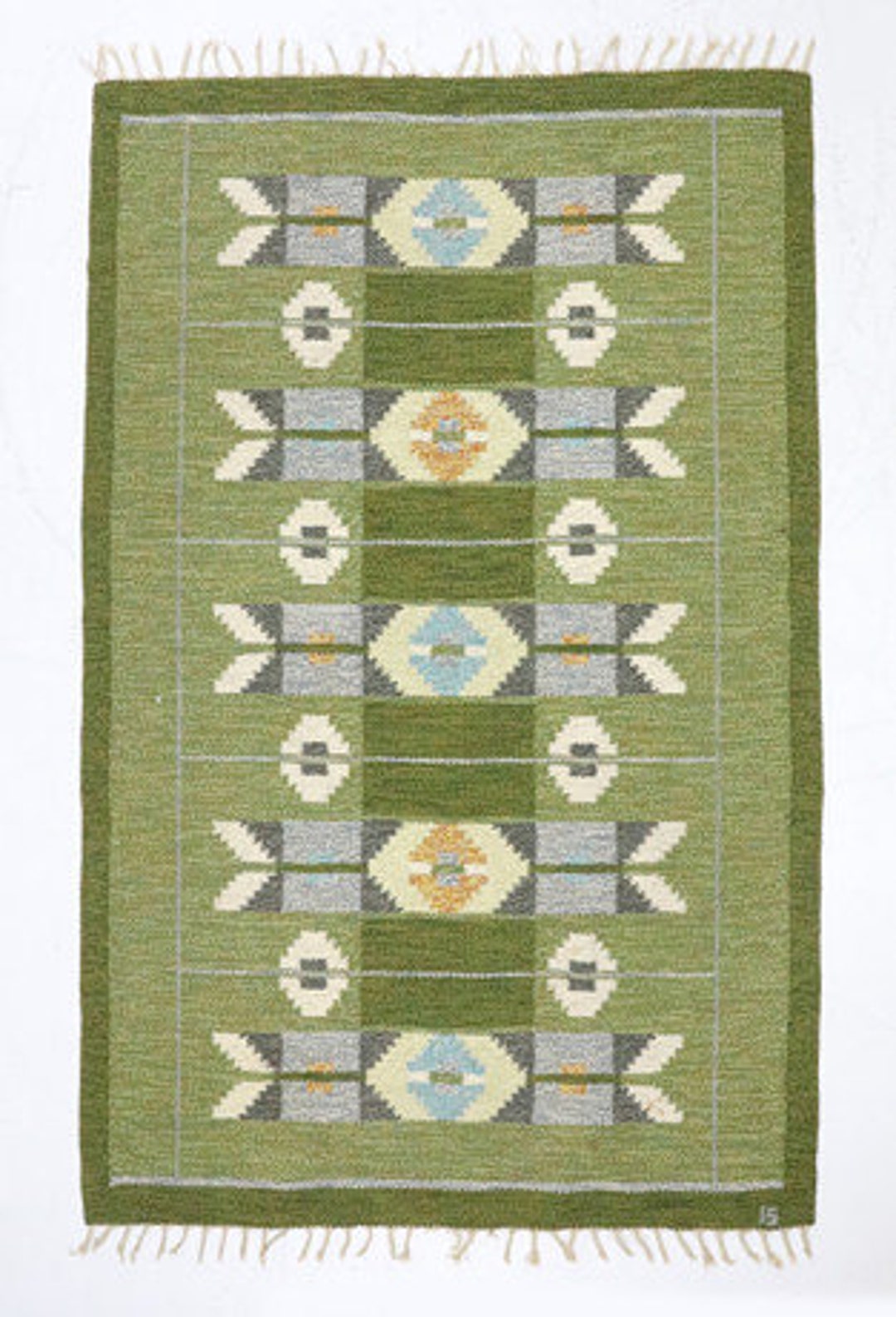 Vintage 60's Swedish Wool Rug handmade and Signed by Ingegerd Silow - Etsy