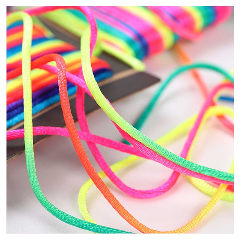Rainbow Colourful Beads String Rat Tail Cord Bracelet Cord - Etsy